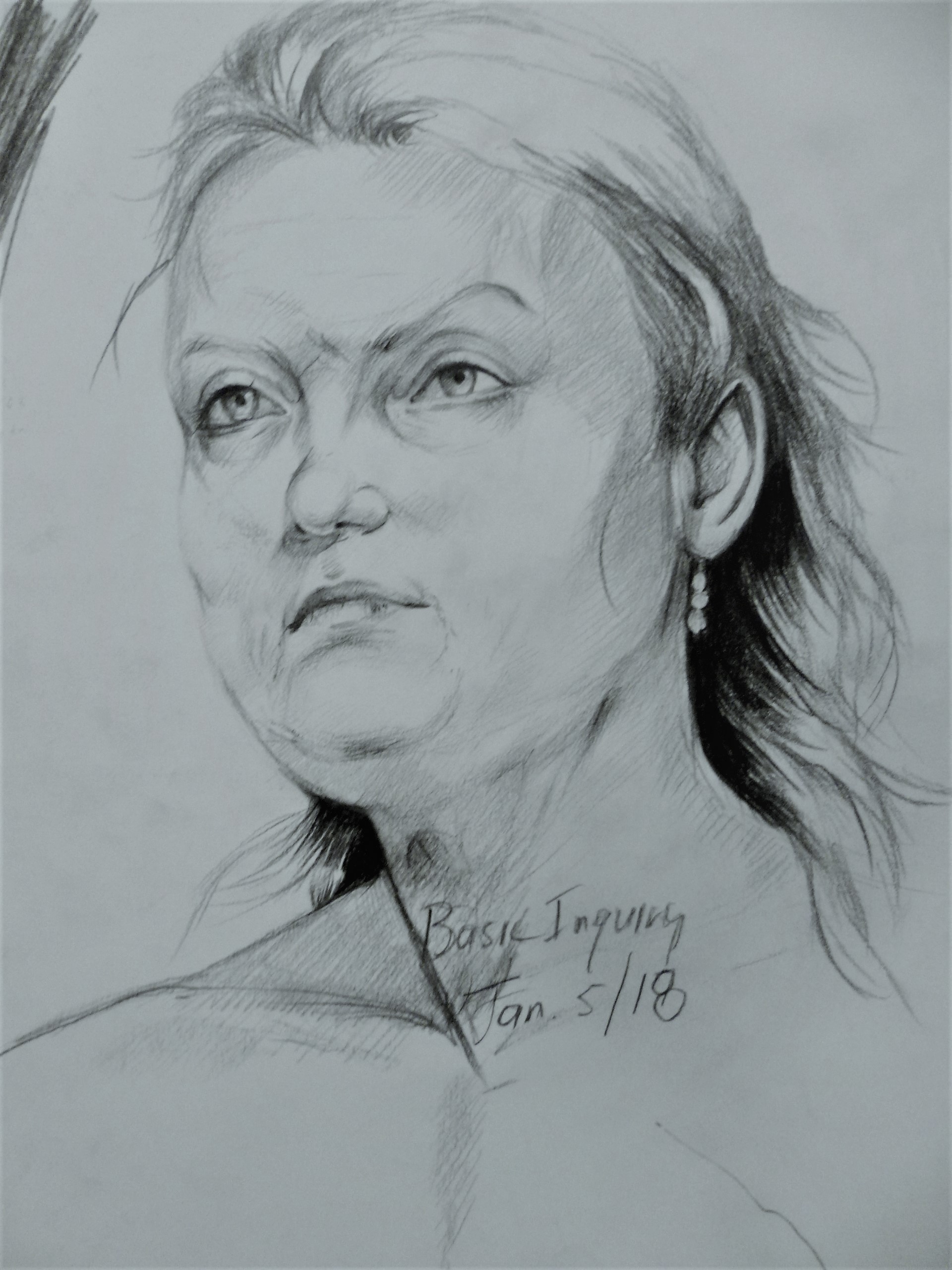 Basic inquiry Life Drawing Portrait – Colin Lanyon